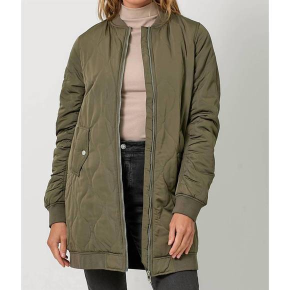 Mystree | Jackets & Coats | New Mystree Long Quilted Jacket In Olive ...